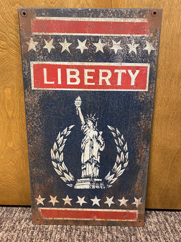 Vintage Liberty Sign | White Arrows Home The Shop