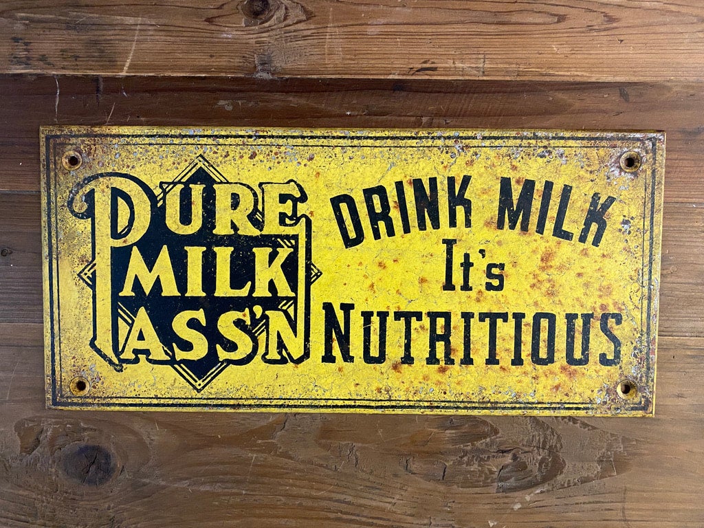 Pure Milk Sign | White Arrows Home The Shop