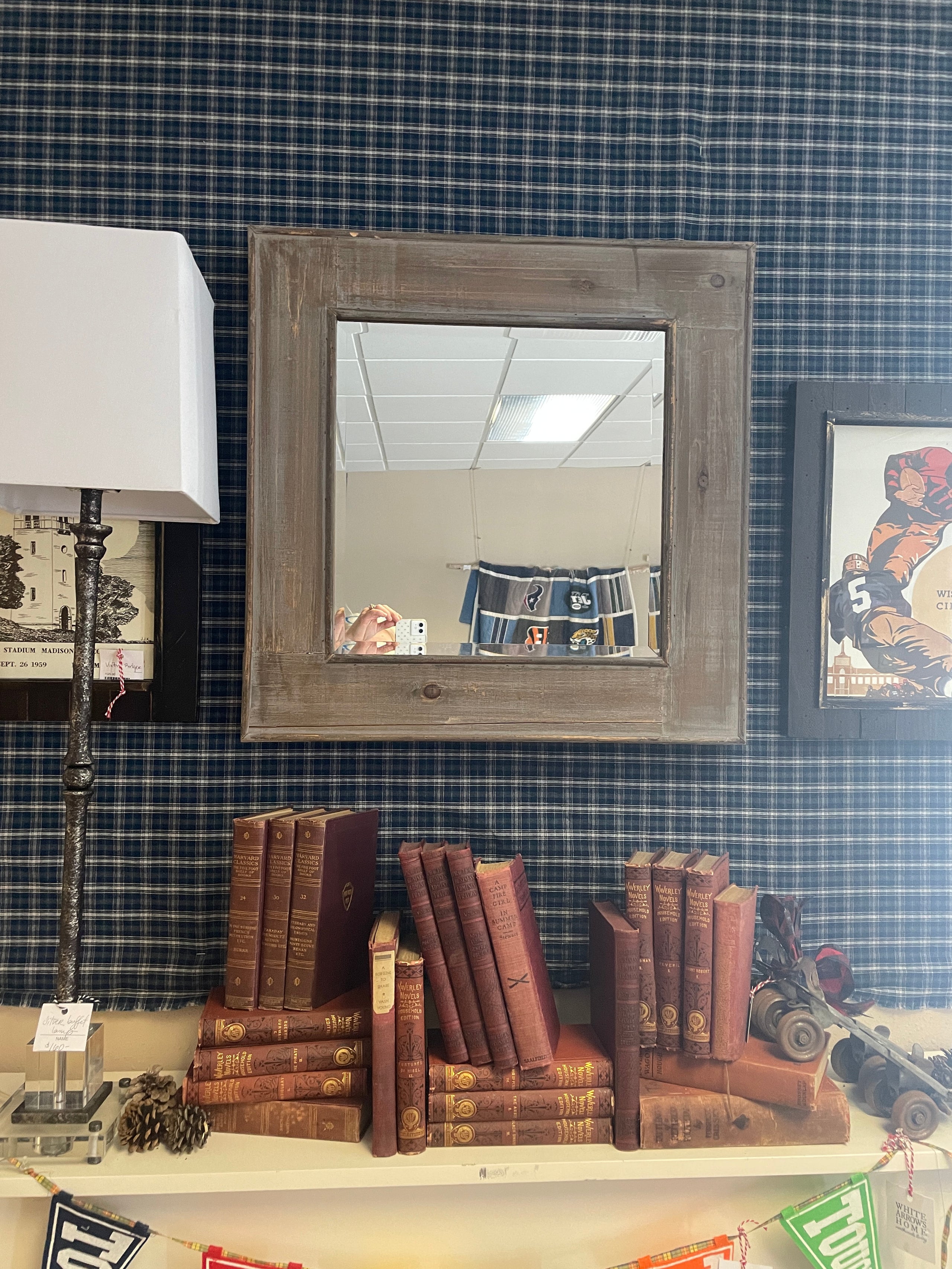 Grey Wash Square Mirror | White Arrows Home The Shop