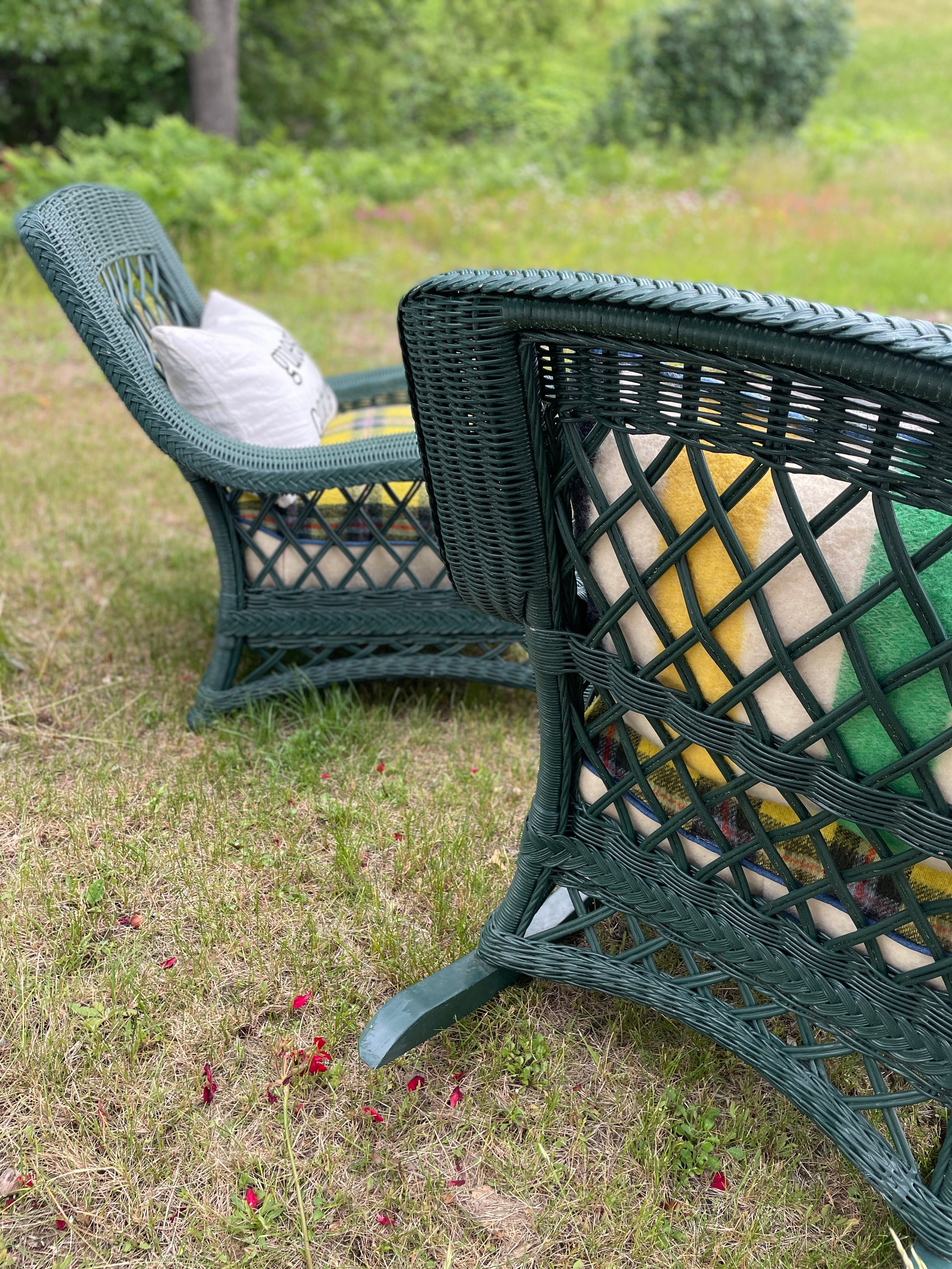 Hudson Bay His Hers Wicker set White Arrows Home The Shop